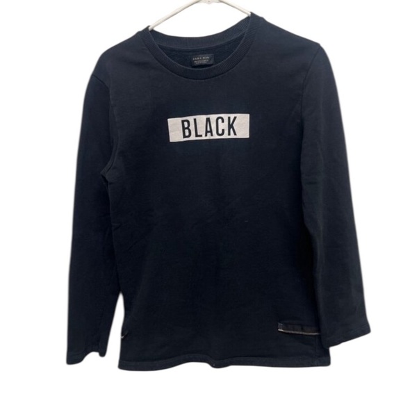 Zara | Shirts | Zara Man Black Long Sleeve Shirt With Bold Letter ...
